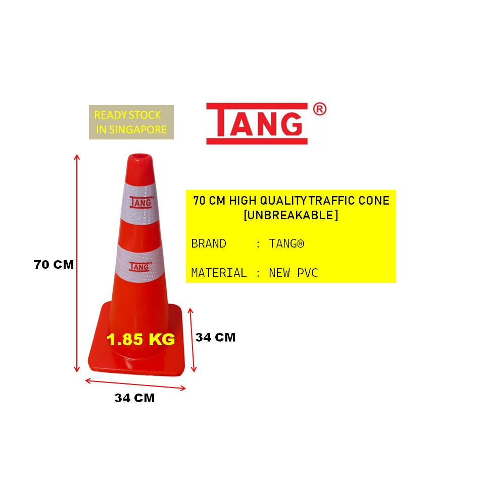 [sg Ready Stock] TRAFFIC CONE 70CM PVC (SELF COLLECT AT 136 PANDAN LOOP ...
