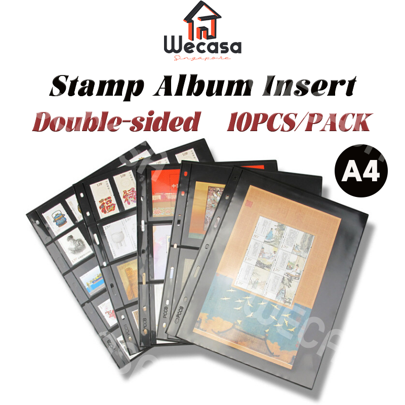 [SG] 10PCS A4 Binder Stamp Book Money Album Book Plastic Insert Stamp ...