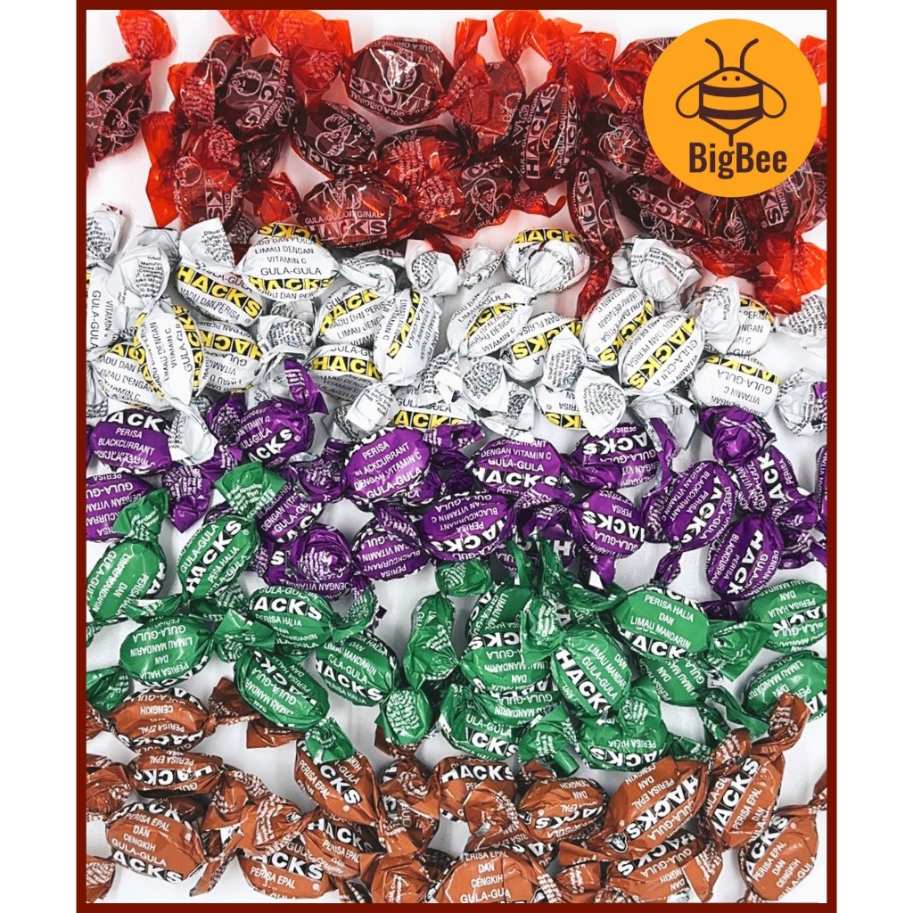 Hacks Candy - 200g / 500g Classic Regular / Honey Lemon / Blackcurrant ...