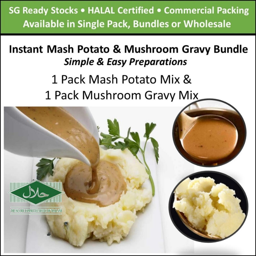 [SG BUNDLE] Instant Mashed Potato 2kg & Mushroom Brown Sauce 500g ...