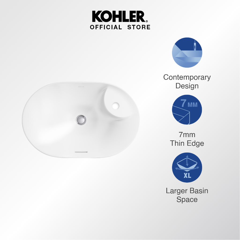 [Bulky]KOHLER Chalice Sleek Oval Countertop-Mounted Vessel Lavatory ...