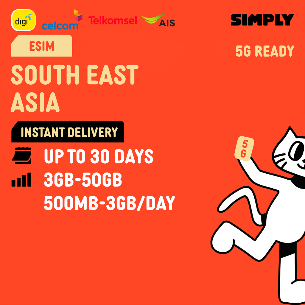 [eSIM- South East Asia] Malaysia + Indonesia + Thailand | 3-30 Days | Daily 500MB-3GB ...