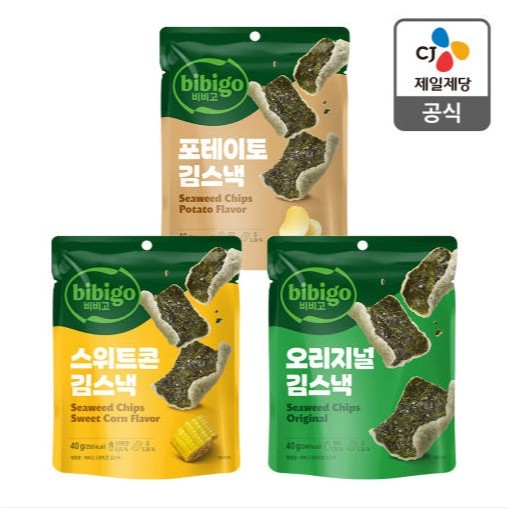 [CJ Bibigo] Korean Seaweed Snack 40g – Original / Potato / Sweet Corn Flavor | Shopee Singapore