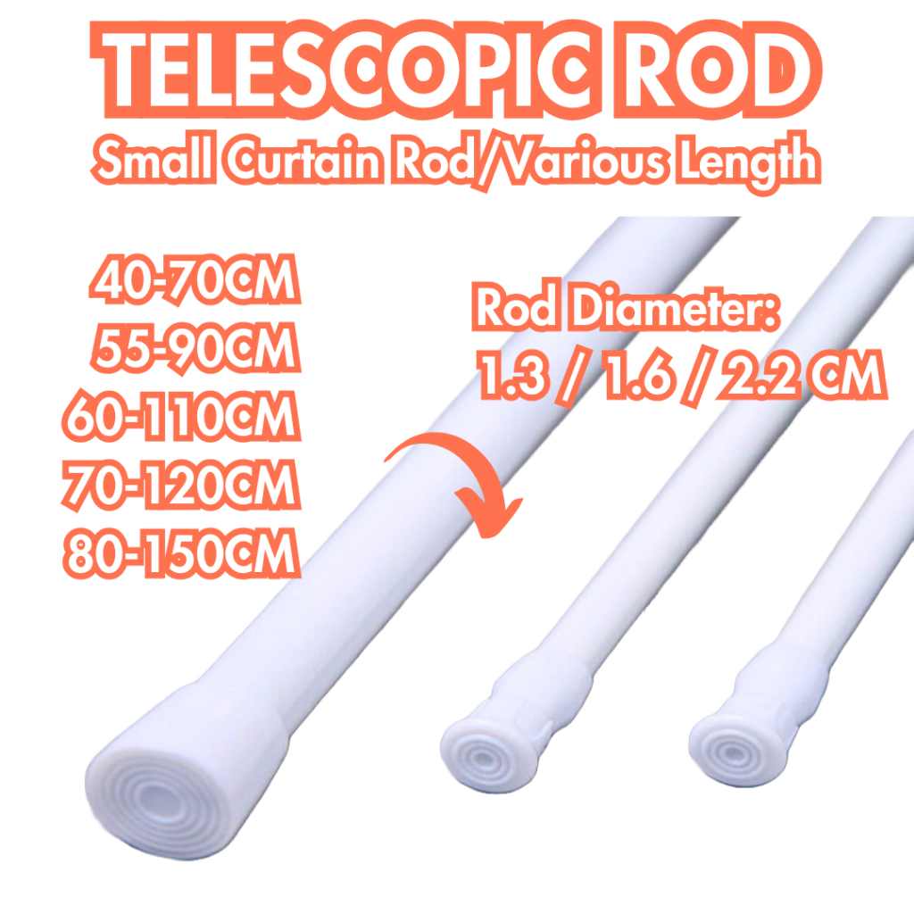 Door Curtain Rod Adjustable Length Compression Tension Pole Window ...