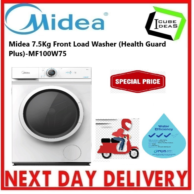 Midea 7.5Kg Front Load Washer (Health Guard Plus) MF100W75 | Shopee ...