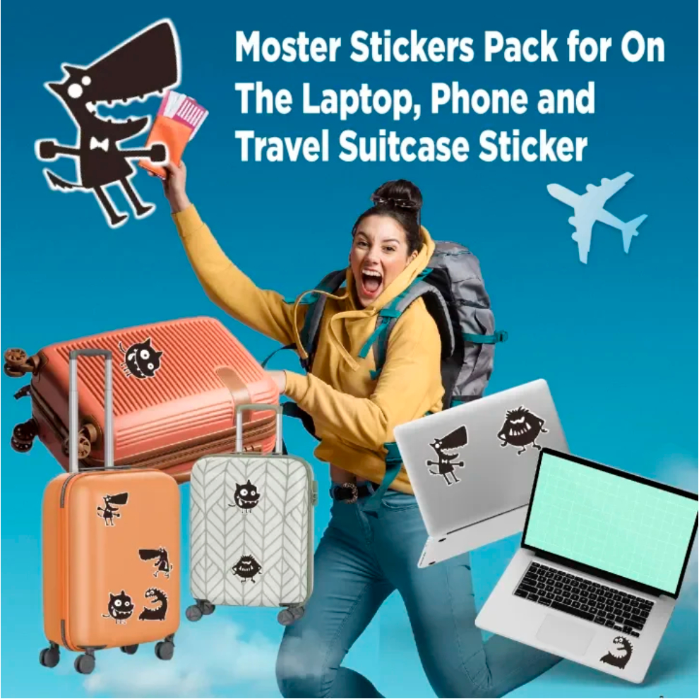 Stickers Pack for On The Laptop, Phone and Travel Suitcase Sticker ...