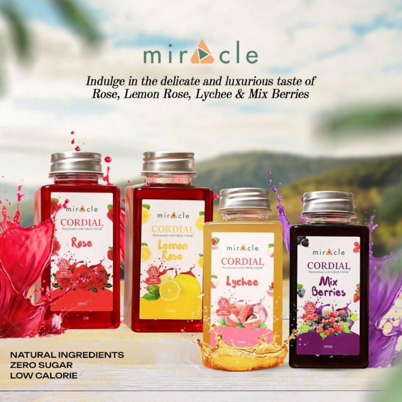 Miracle Cordial Rose & Lemon Rose Syrup (ZERO SUGAR) | Fazura | Miracle ...