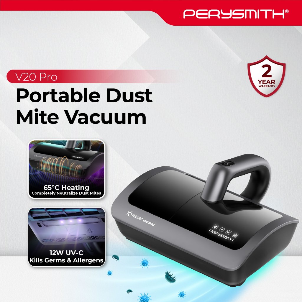 PerySmith Cordless Dust Mite Vacuum Cleaner XTREME Series V20 Pro ...