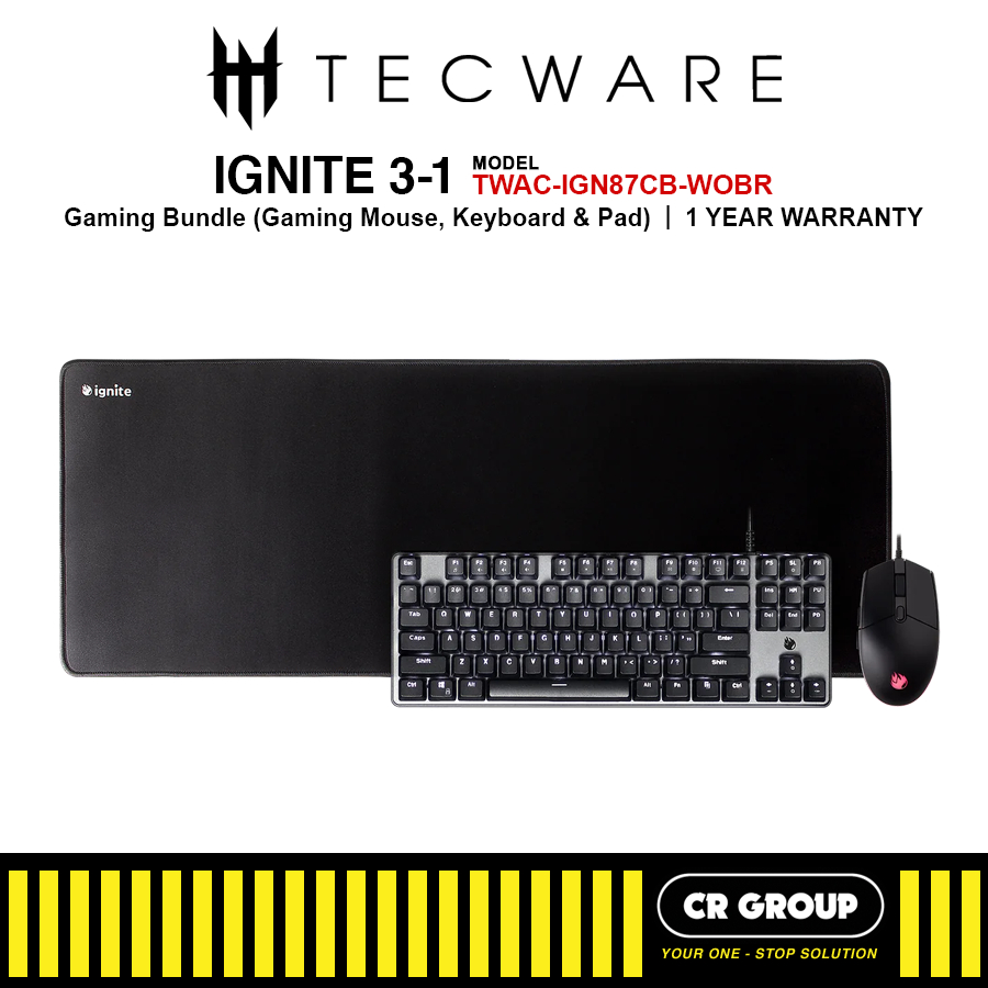 TECWARE IGNITE Gaming Bundle - Keyboard+Mouse+Mousemat (1Yr Warranty ...