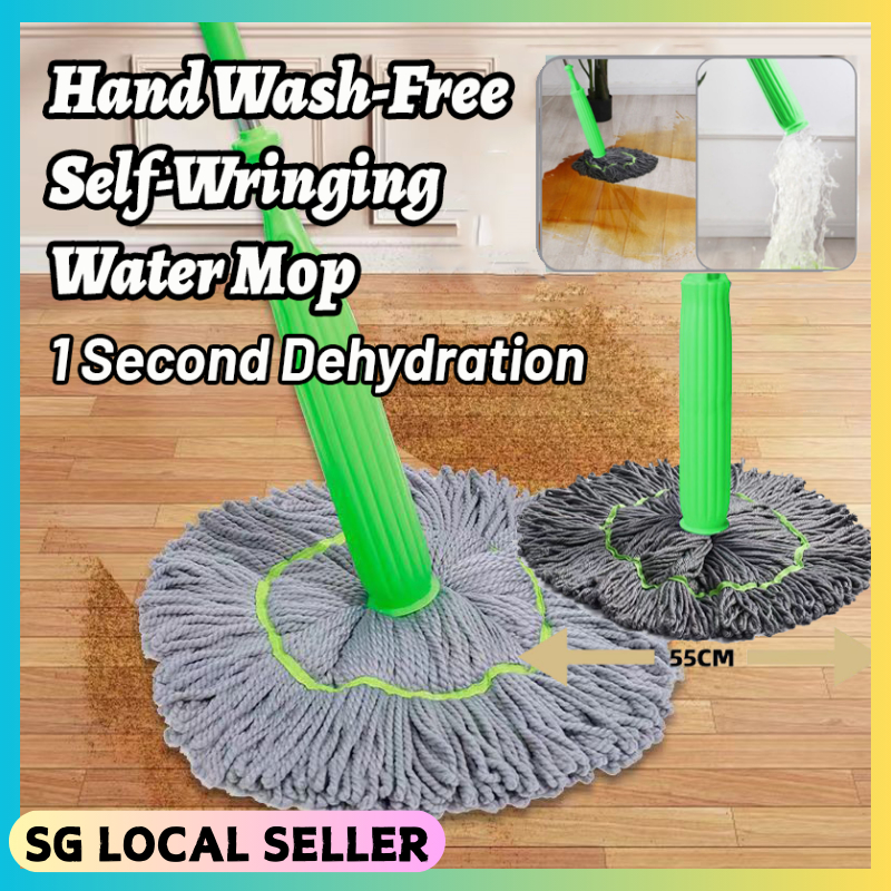 SG STOCK Bamboo Fiber Self Twisting Rotating Mop (No Hand Wash)Magic ...