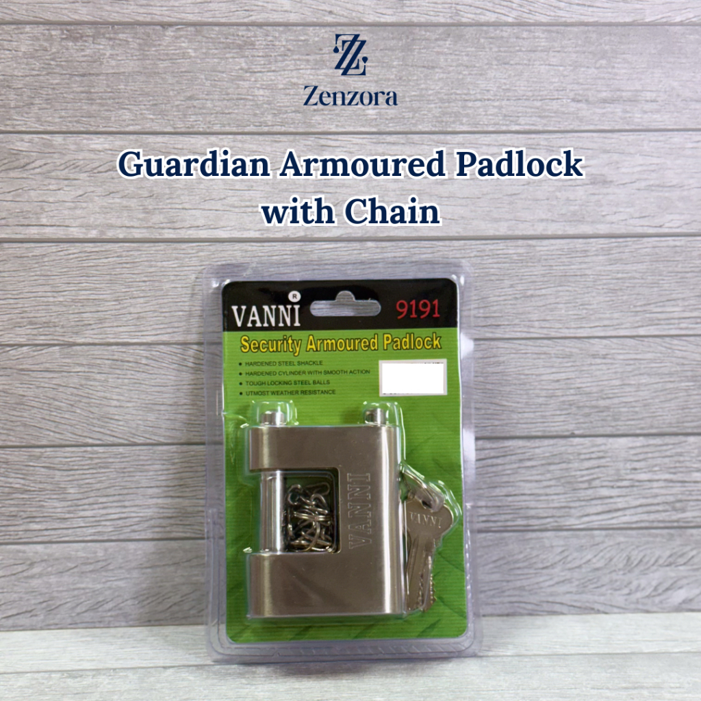 Guardian Armoured Padlock with Chain - Robust Security for Outdoor Use ...