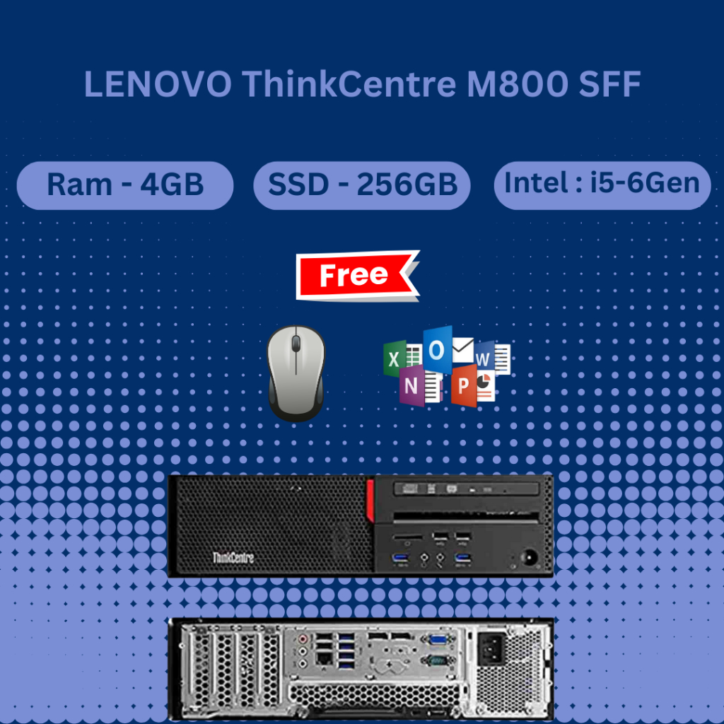 Lenovo ThinkCentre M800 SFF Desktop, Intel Core i5-6th gen 4GB RAM ...