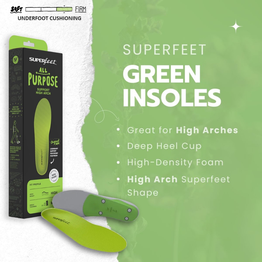 SUPERFEET GREEN INSOLES (TRIM-TO-FIT) (Professional-Grade Orthotic ...