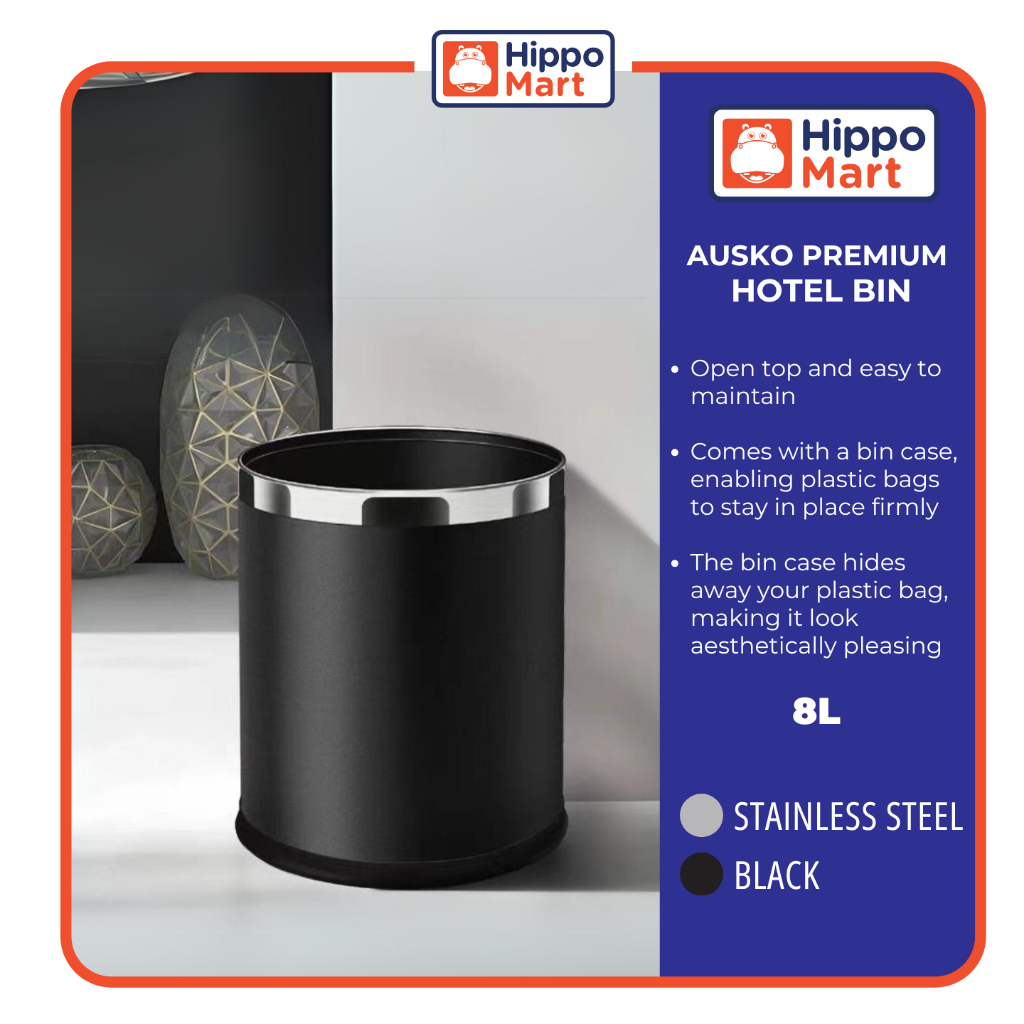 Premium Dustbin | Hotel Room Bin | 8L | Open Top Bin | Trash Bin ...