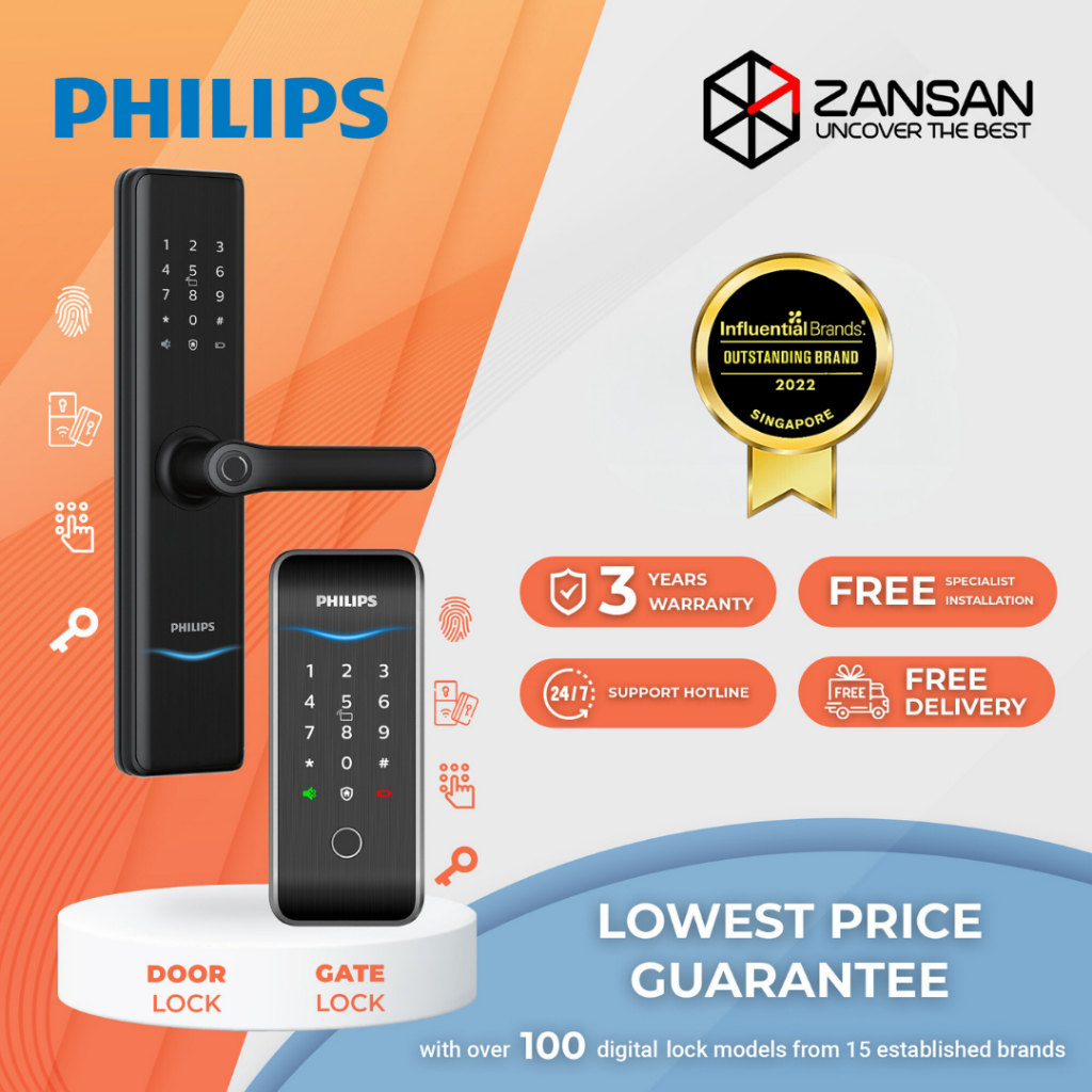 Philips 7300 Digital Door Lock [Optional: 5100K Gate Lock] [4 Ways to ...