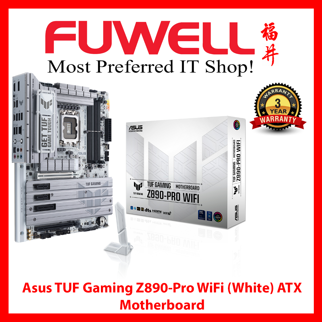 FUWELL - Asus TUF Gaming Z890-Pro WiFi (White) ATX Motherboard [3 Years ...