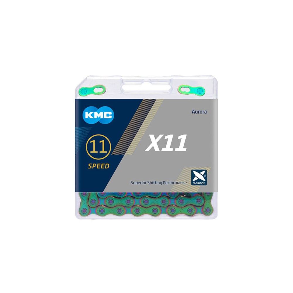 KMC X11 Speed Chain Aurora Green Chain (Oil Slick) for Bicycle and ...