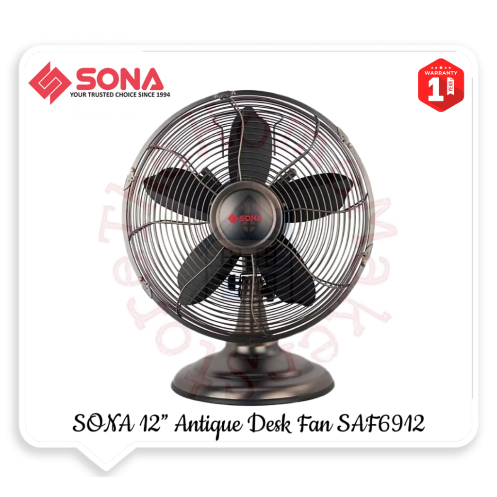 Sona 12" (5 Bladed) Desk Fan SAF6912 | SAF 6912 (3 Years Motor Warranty ...