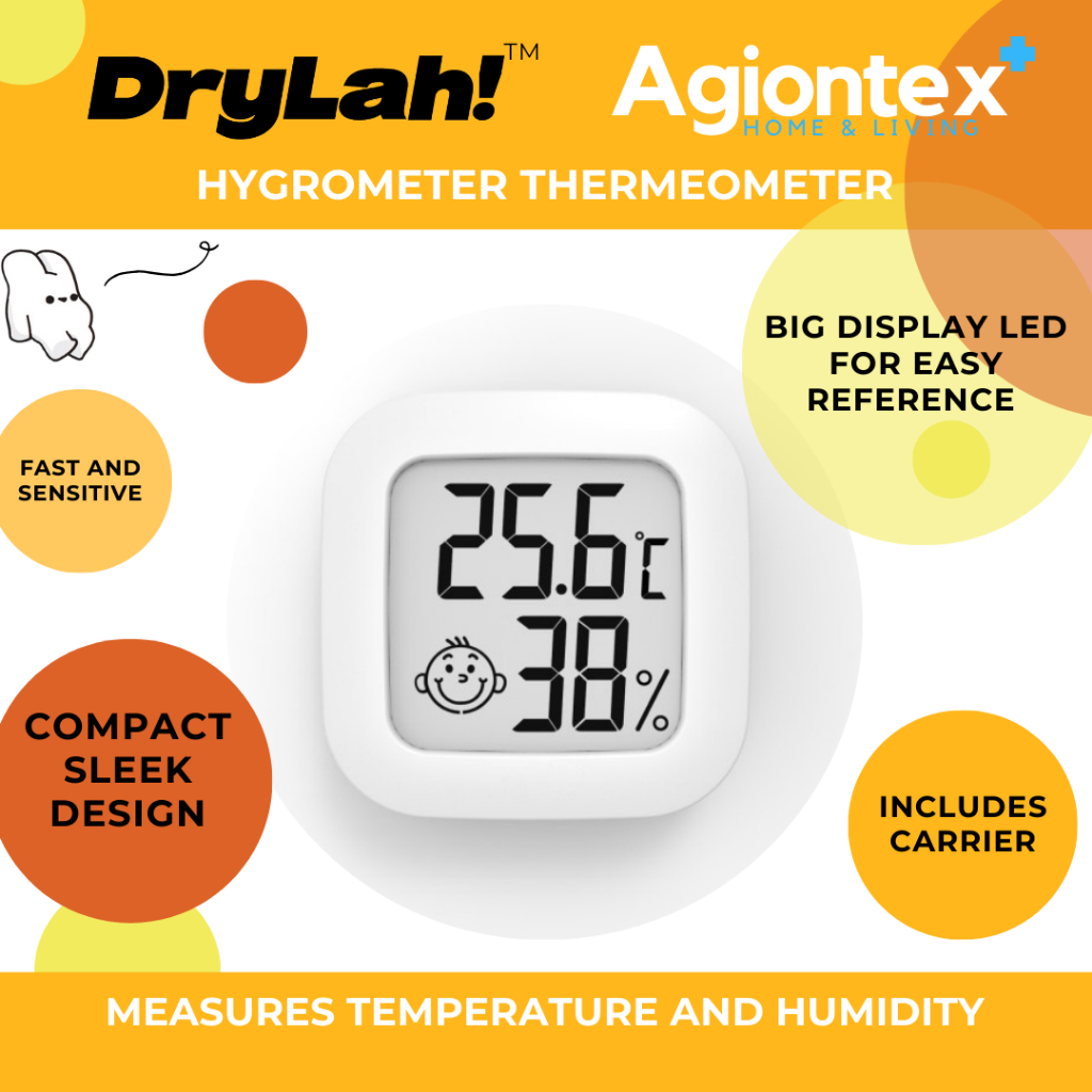 AGIONTEX | Humidity Meter Sensor | Digital Hygrometer+Thermometer 2in1 ...