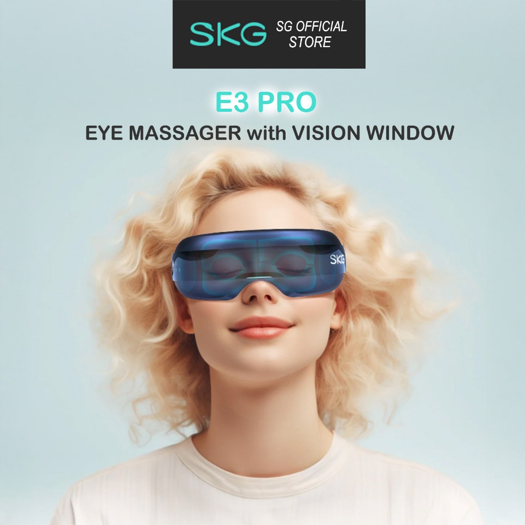 SKG E3 Pro Eye Massager with Vision Window Heat Vibration Bluetooth Music Eye Mask Dark Circles ...