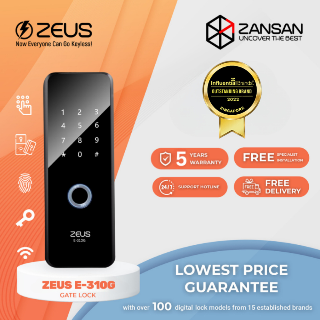 [FREE installation] [Best Selling] Zeus E-310G Dual Finger Gate Lock ...