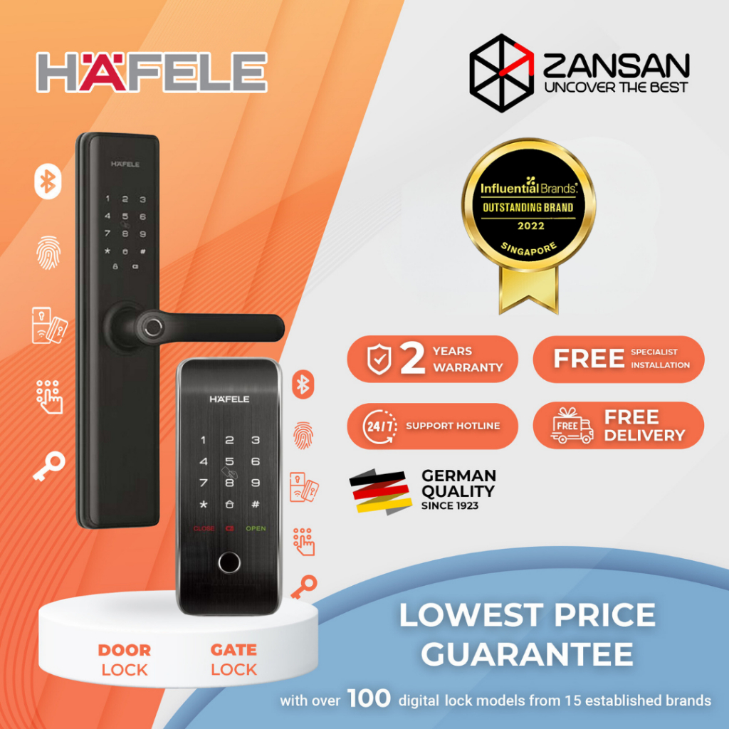 Hafele DL7600 Digital Door Lock [Optional: GL5700 Gate Lock] [5 Ways to ...