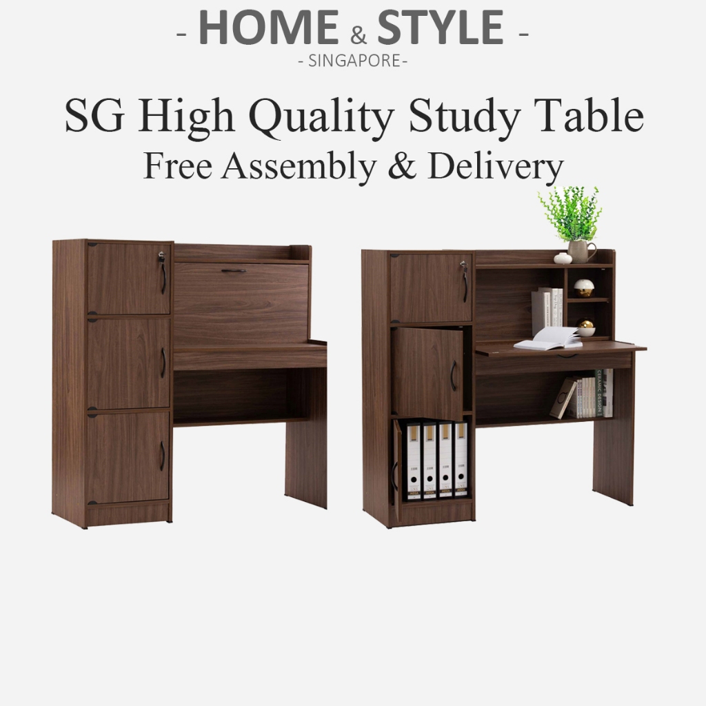 [SG] Cabinet Study Table With Storage and Desk for Home and Office ...