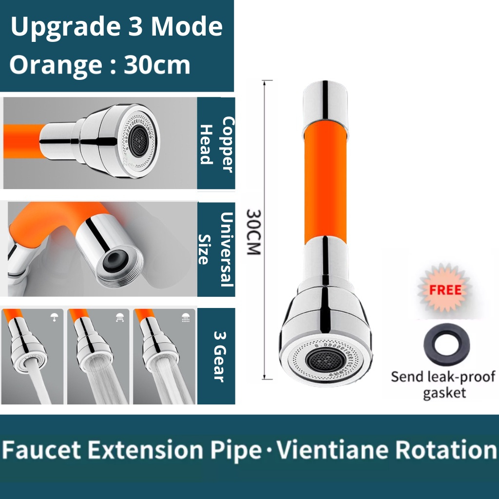 20/30/50/70cm Faucet Extension Extender 360°Free Bending Flexible Hose ...