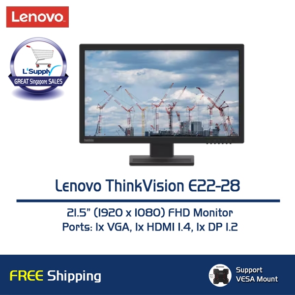 Lenovo ThinkVision E22-28 (21.5" FHD Monitor) | Shopee Singapore