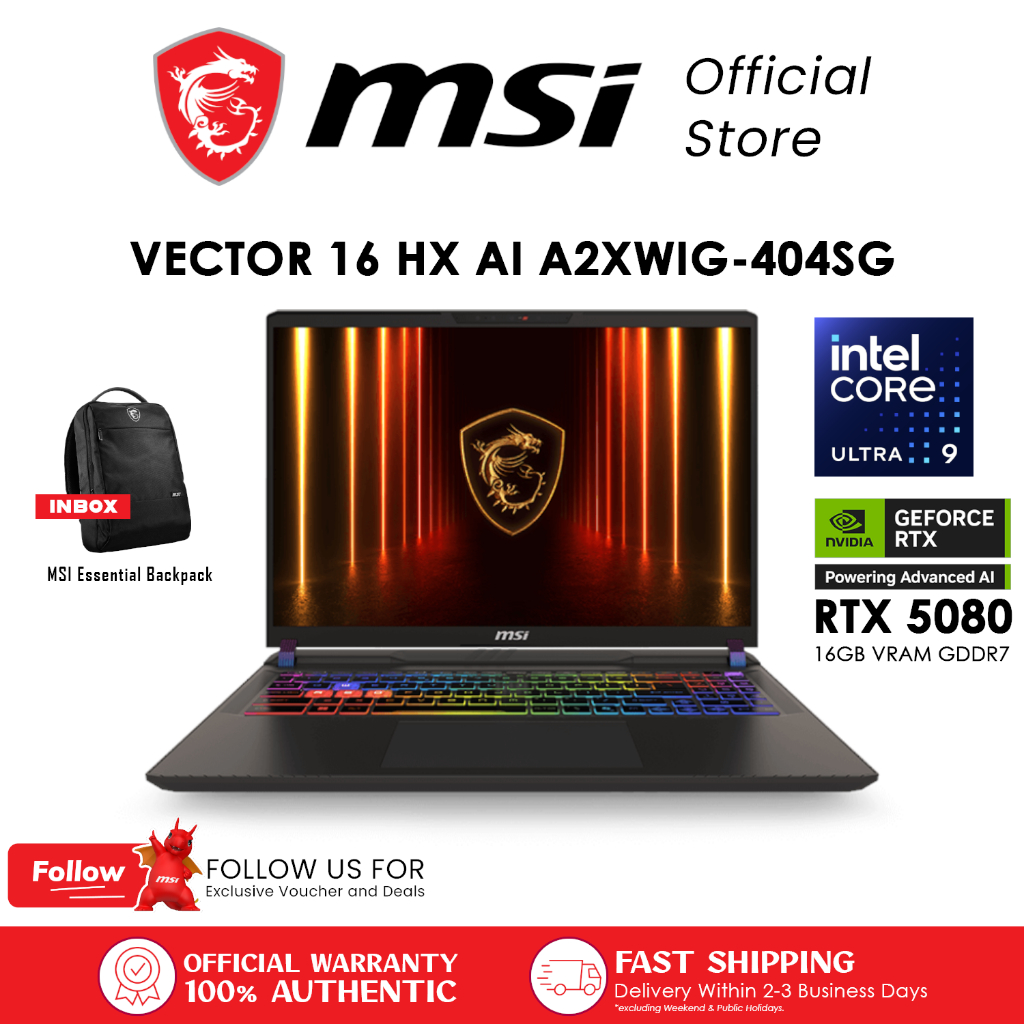 MSI Vector 16 HX AI A2XWIG-404SG / Intel Core Ultra 9 processor 275HX ...