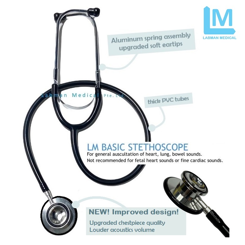 LM Basic Stethoscope v.2 improved quality! (Dual side chestpiece l ...