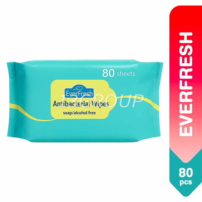 EverFresh Antibacterial Wet Wipes / Eliminate 99.9% Germs, 80 Sheets ...