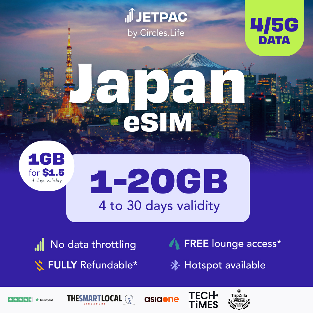 [Jetpac] Japan Travel eSIM 4G-5G | 1-20GB | 4-30 Days Usage | Unlimited ...