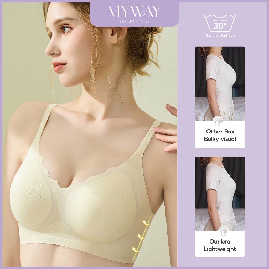 Seamless Wireless Bra Ice Silk Push up Women Thin Lingerie Soft Support SG Shipping | Shopee ...