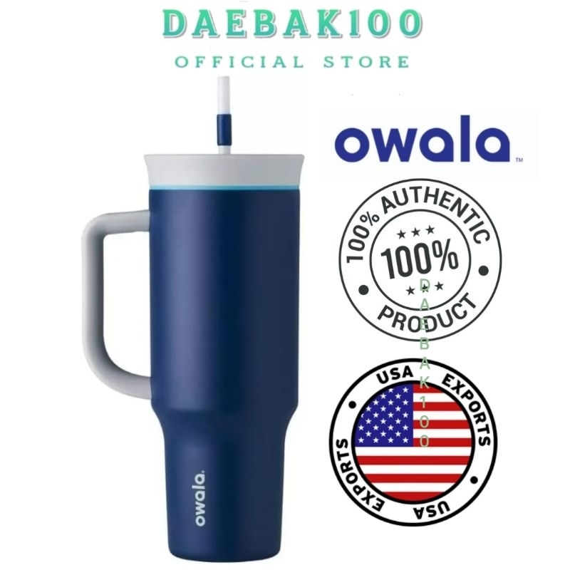 Owala 40oz Stainless Steel Tumbler with Handle - Marine Blue | Shopee ...
