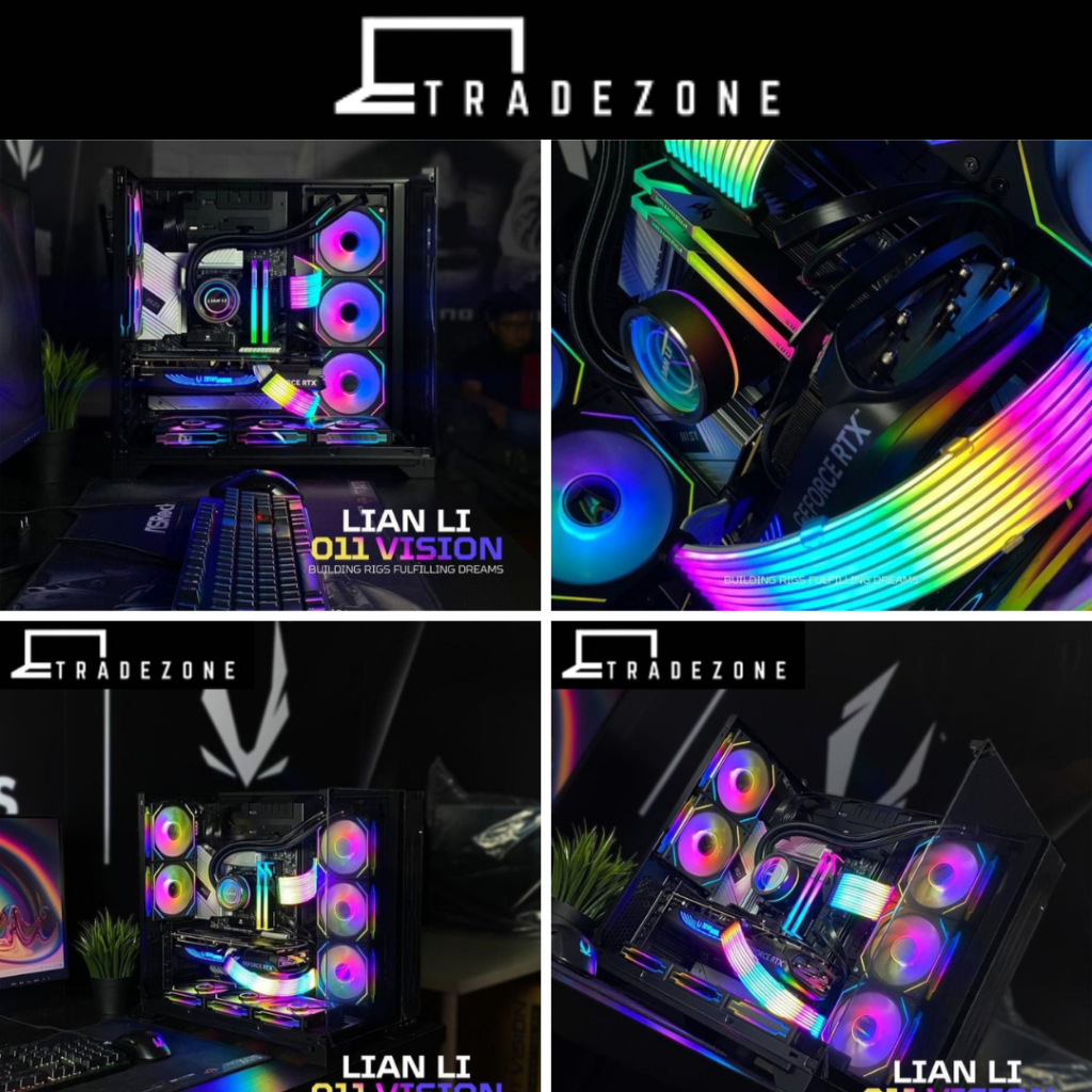 RTX 4070 TI Ryzen 7 7700 32GB 1TB Lian Li O11 Vision Black Gaming PC ...