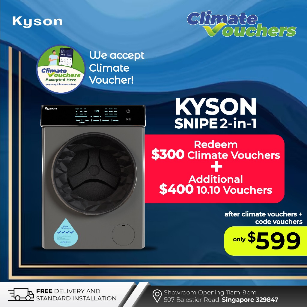 Kyson Snipe 2-in-1 Washing Machine with Climate Voucher | Shopee Singapore