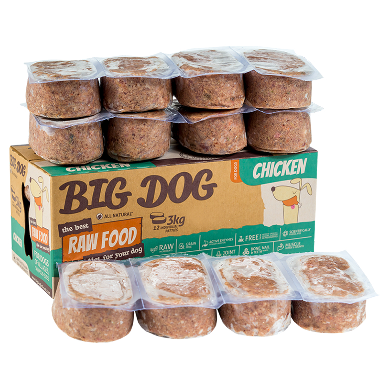 BIG DOG BARF Dog Chicken Raw Food (3kg/ 12 patties) | Shopee Singapore