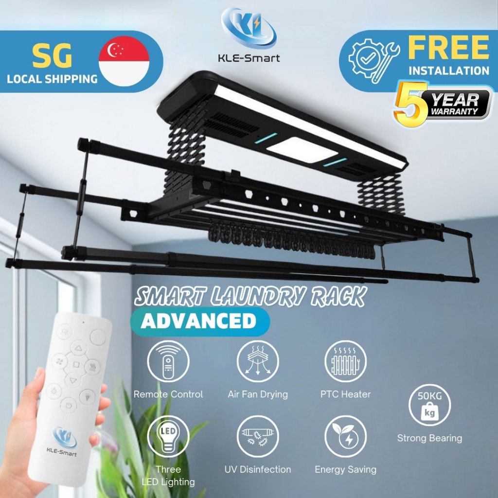 【Local Ready Stock Delivery & FREE INSTALLATION】Automated Laundry Rack ...