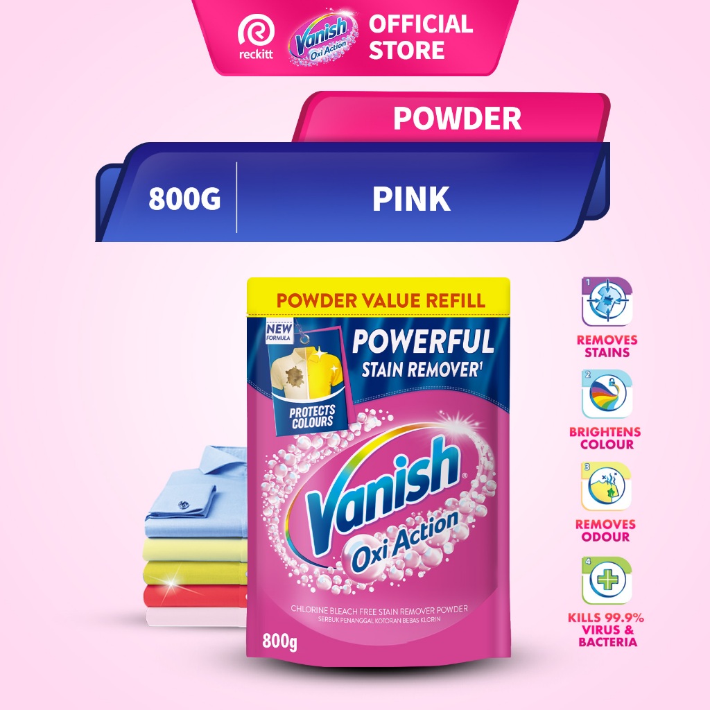 Vanish Stain Remover Pink Oxi Action (800g) | Shopee Singapore