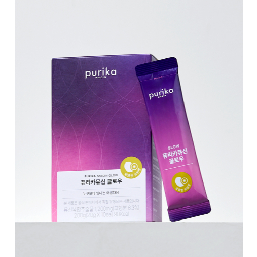 Purika Mucin Glow Collagen Probiotics,Kiwi Flavor,20g x 10ea | Shopee ...
