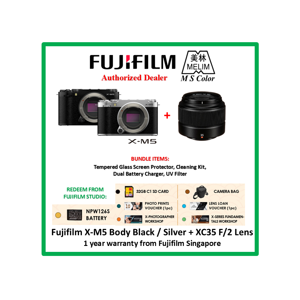 [READY STOCK | BUNDLE] Fujifilm XM5 Camera Body BLACK / SILVER + XC 35 ...