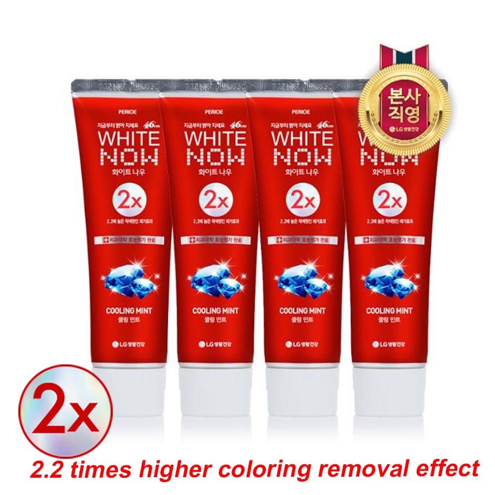 [PERIOE] WHITE NOW Cooling Mint Toothpaste 120g x 4ea | Shopee Singapore