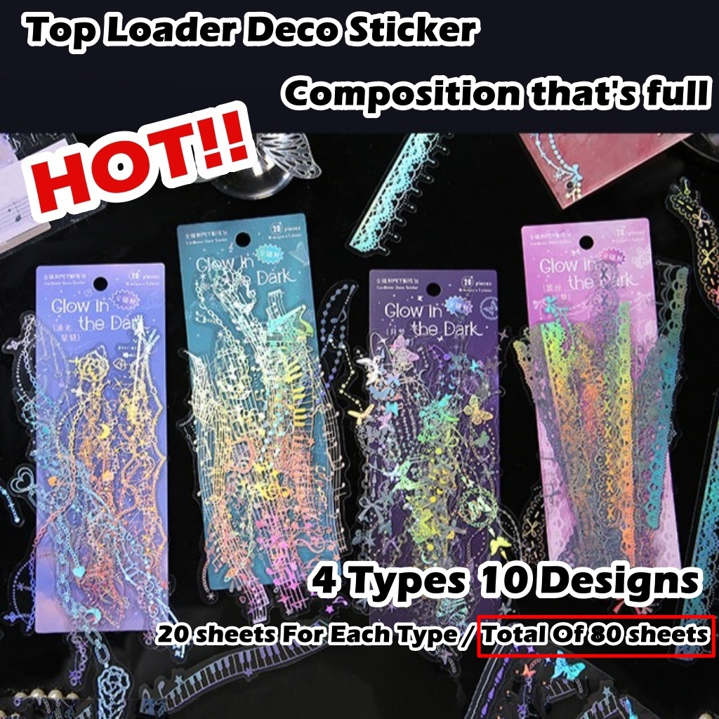 Decorated Toploader Stickers Holographic Aesthetic Sticker Set Korean ...