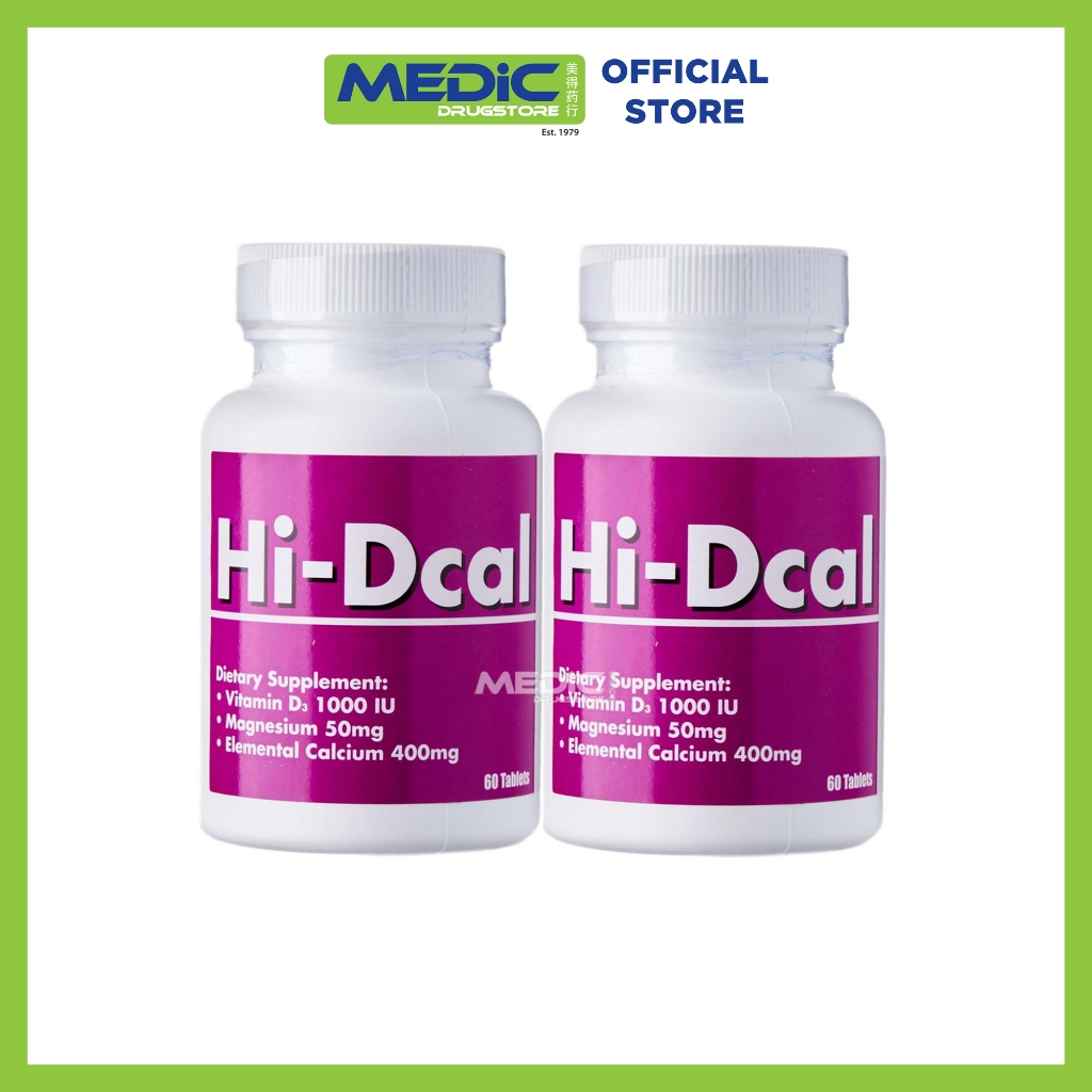 [Bundle of 2] Hi-Dcal Calcium + Vitamin D3 1000Iu 60s New Formulation ...