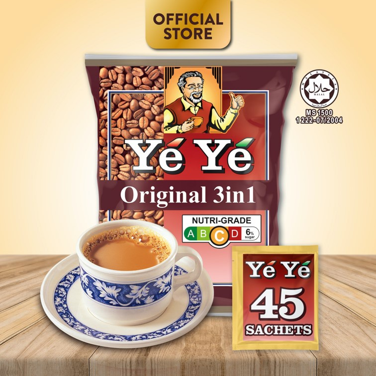YEYE Regular Instant 3in1 Coffee, 45 sachets (Expiry: Dec 2026 ...