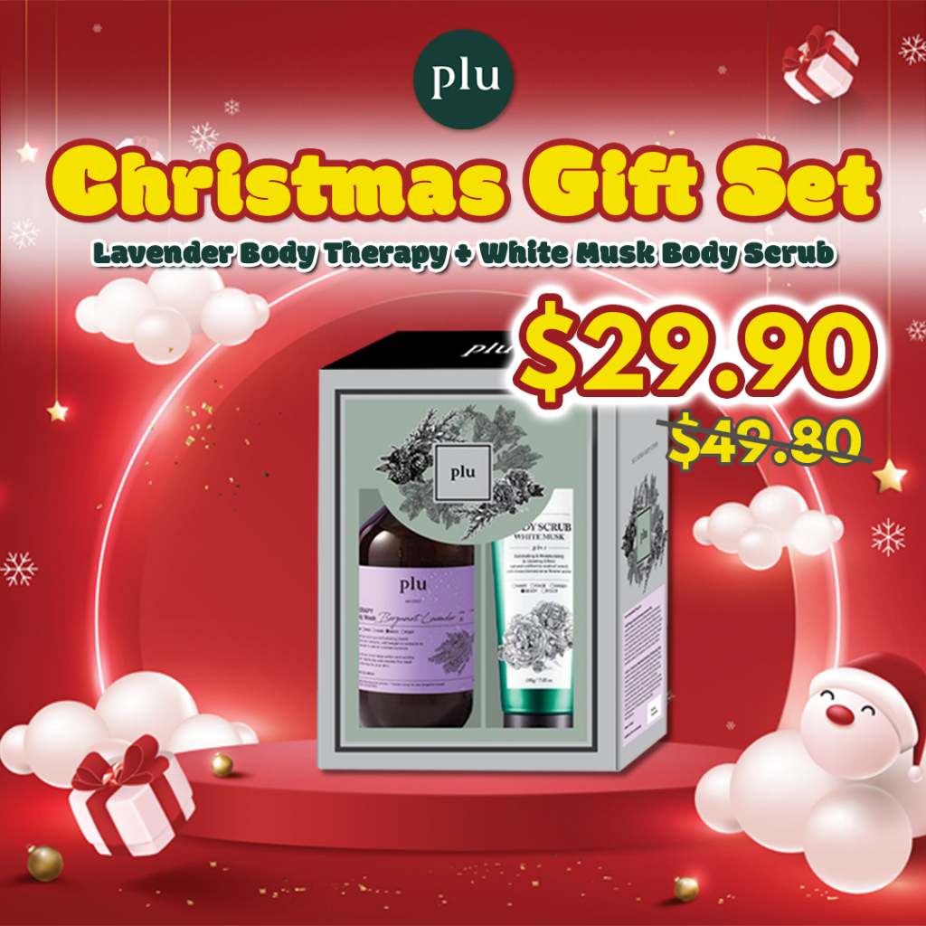 PLU Christmas Gift Set (Lavender Body Therapy + White Musk Body Scrub ...