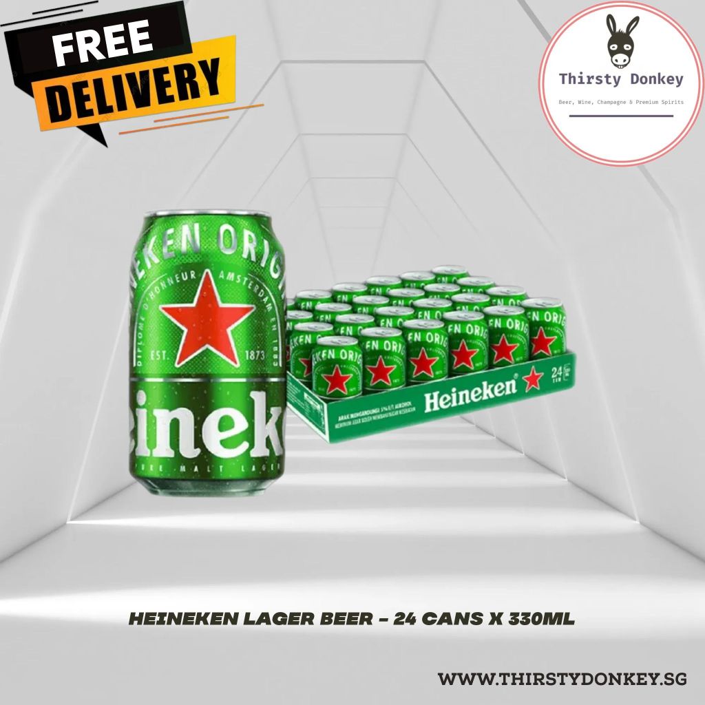 Heineken Lager Beer - 24 cans x 330ML (BBD: 08/2025) | Shopee Singapore