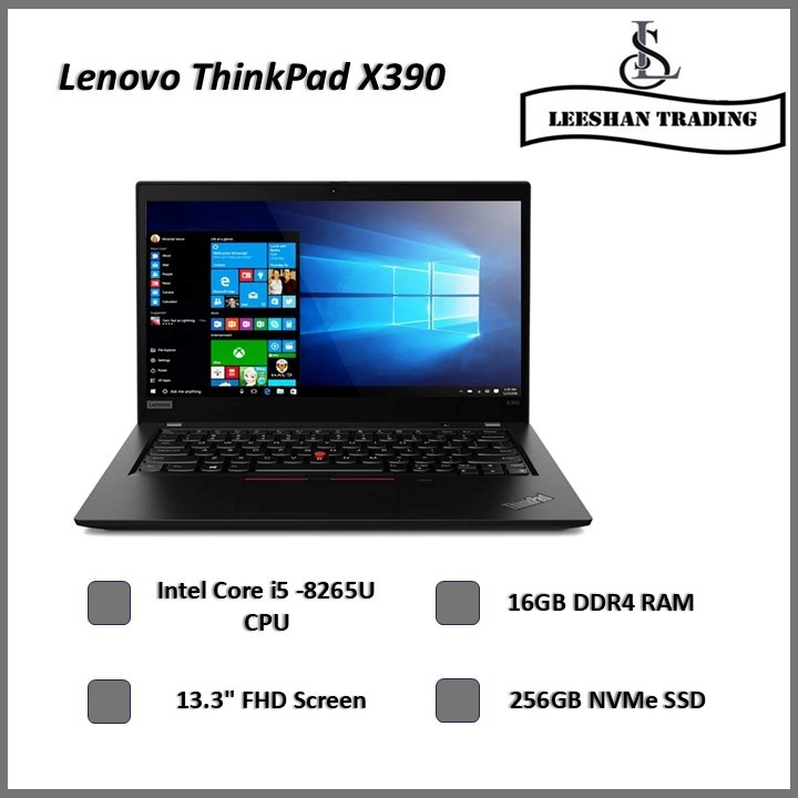 Lenovo ThinkPad X390 business Laptop/ 13.3” FHD/ i5-8265U/ 16GB/ 256GB ...