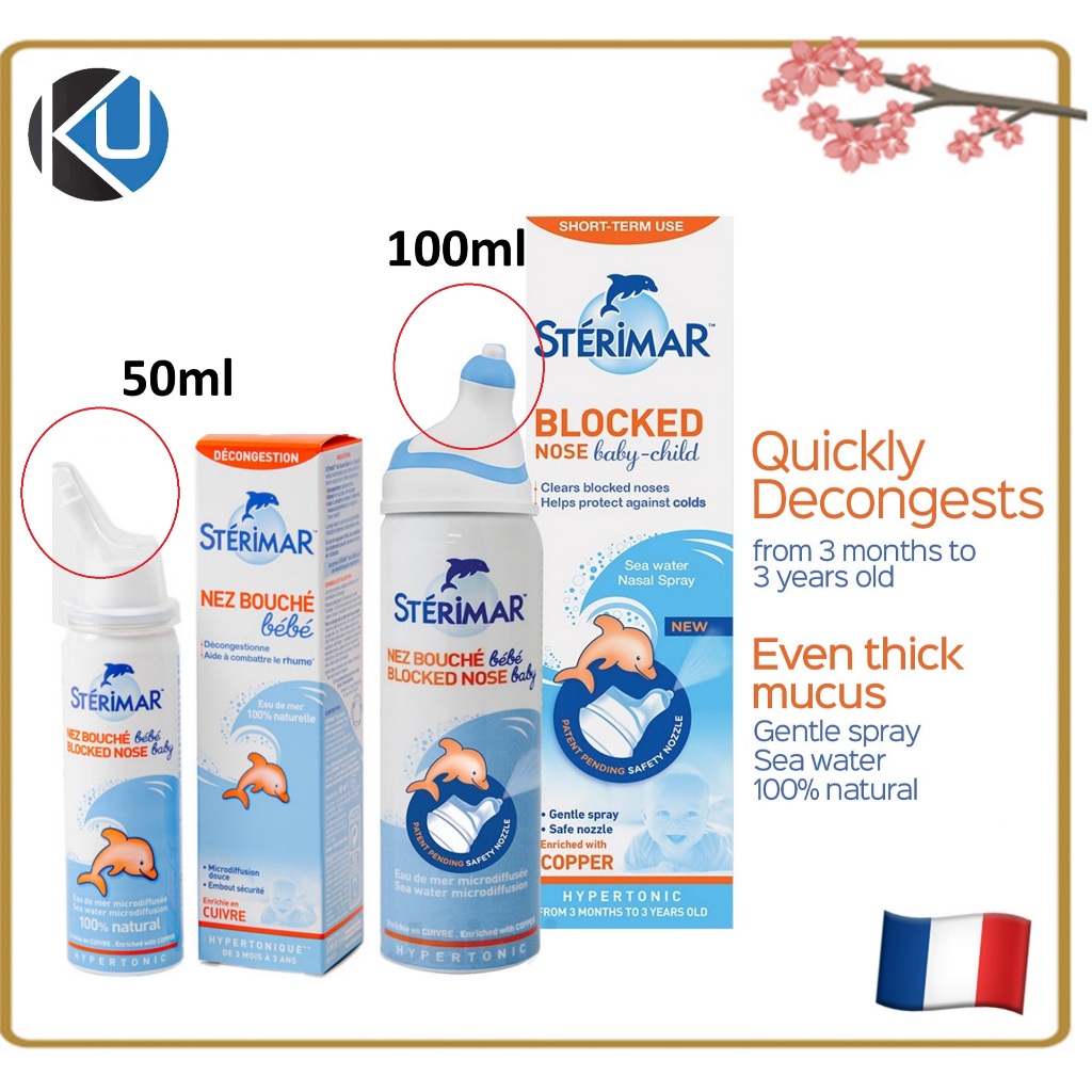 STERIMAR Blocked Nose for Baby Nasal Hygiene 50/100ml 鼻潔靈 小海豚 ...